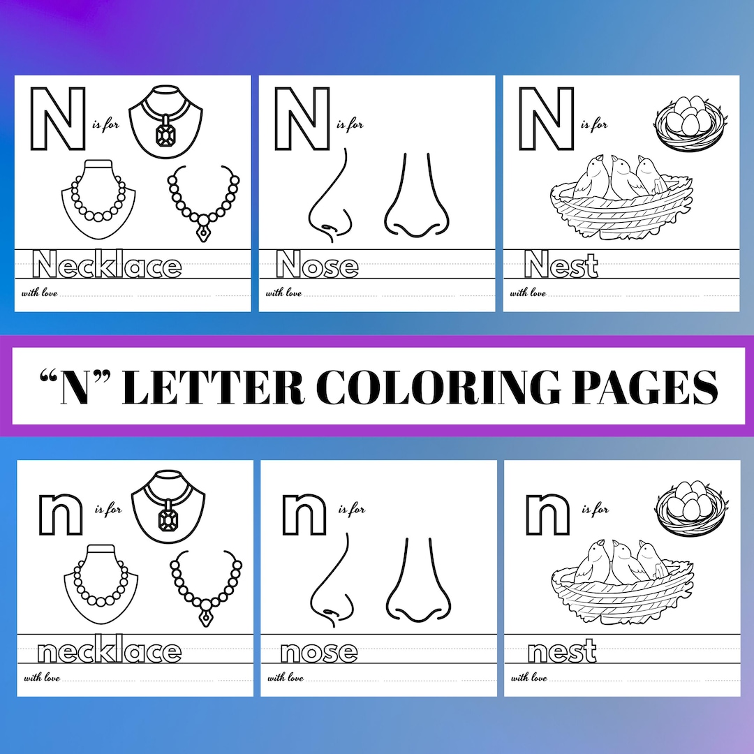 Alphabet Letter Sounds Worksheets, Preschool KDG Phonics, Letter N ...