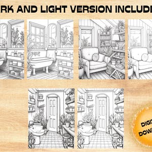 Home Interior Coloring Pages for Adults/ Grayscale Home Interior ...