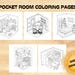 Pocket Rooms Coloring Pages/ Home Interior Coloring Pages for Adults ...