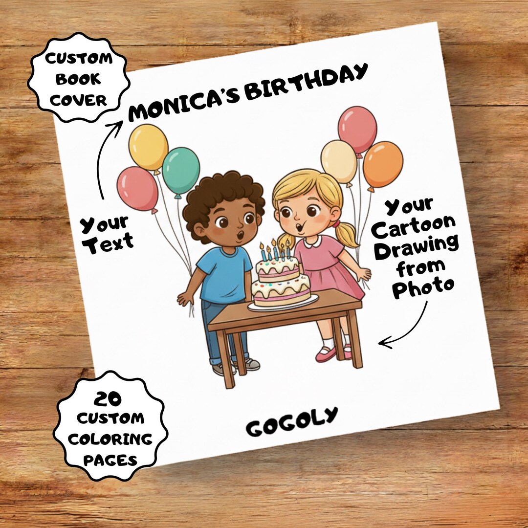 Custom Name & Age Printable Coloring Book With Custom Cover ...