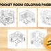 Pocket Rooms Coloring Pages/ Home Interior Coloring Pages for Adults ...