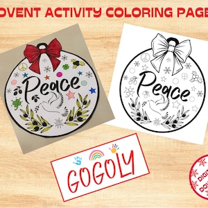 Advent Activity Coloring Pages for Kids and Adults/ Advent Love - Peace ...