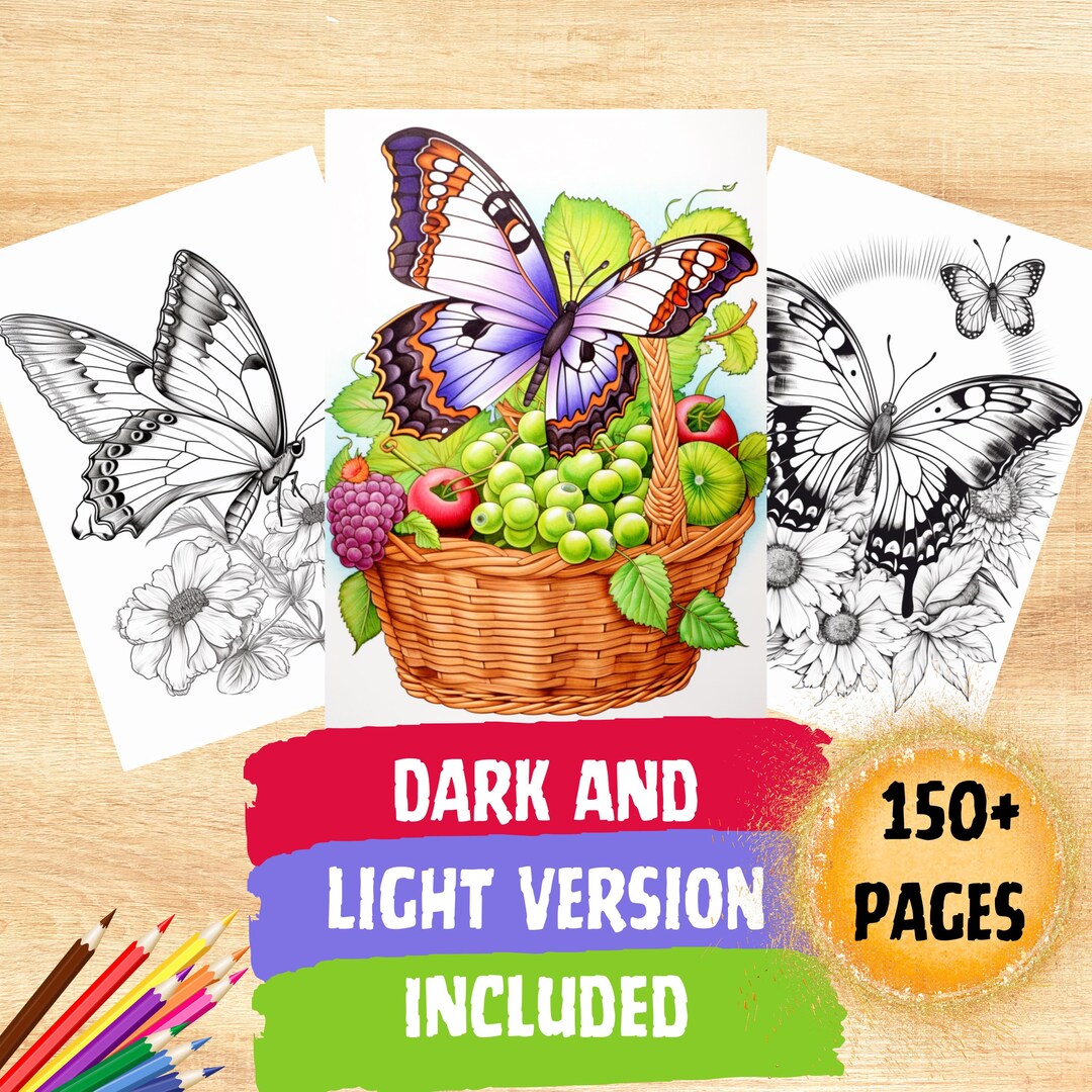 Butterfly Coloring Pages/ Nature-inspired Detailed Butterfly Coloring ...
