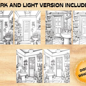 Home Interior Coloring Pages for Adults/ Grayscale Home Interior ...