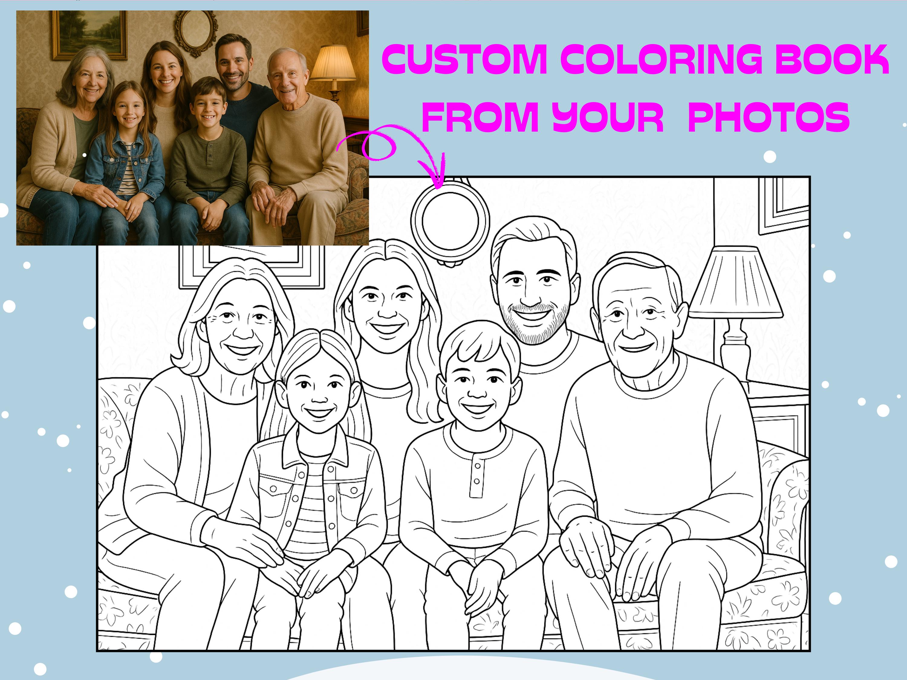 Custom Coloring Book Pages, Personalised Photo to Coloring Page ...