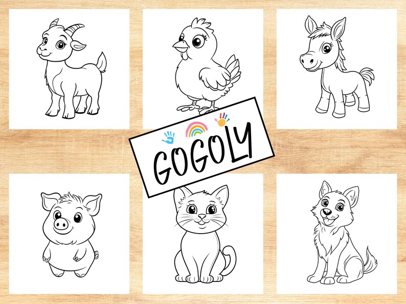 40 Farm Animals Coloring Pages for Kids/ Bold and Easy Coloring Pages ...