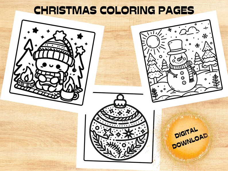 Christmas Coloring Pages/ Cute and Cozy Holiday Coloring Book ...