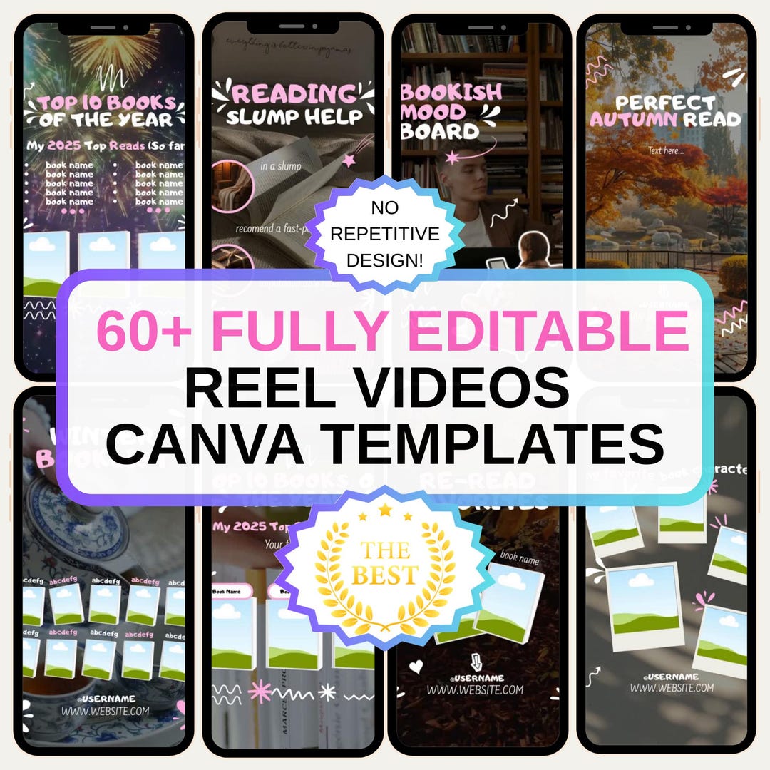 Aesthetic Book Reels Template Canva Video for Booktok and Bookstagram ...