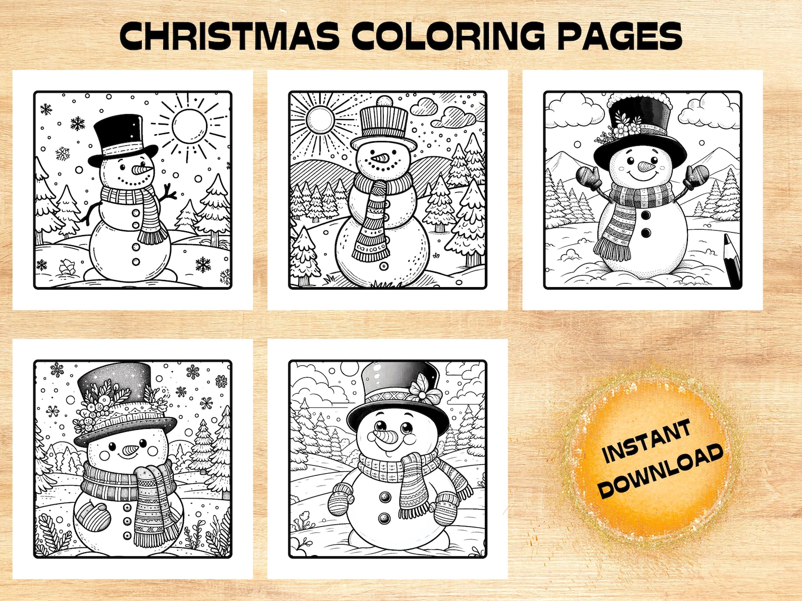 100 Christmas Snowman Coloring Pages for Adults/ Winter Snowman ...