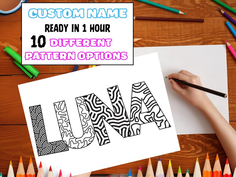 Custom Name Coloring Page, Personalized Coloring Sheet, Students ...