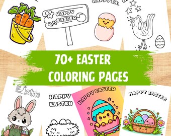 Bold and Easy Easter Coloring Pages - Etsy