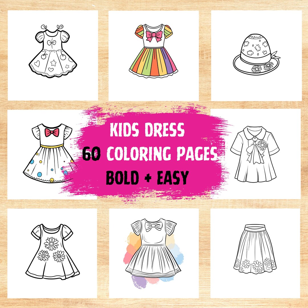 Kids Dress Coloring Pages for Kids/ Girls Skirts Coloring Pages for ...