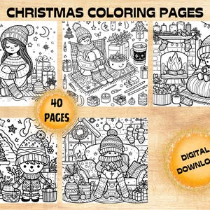 Xmas Times Coloring Pages/ Cozy and Comfy Christmas Coloring Pages for ...