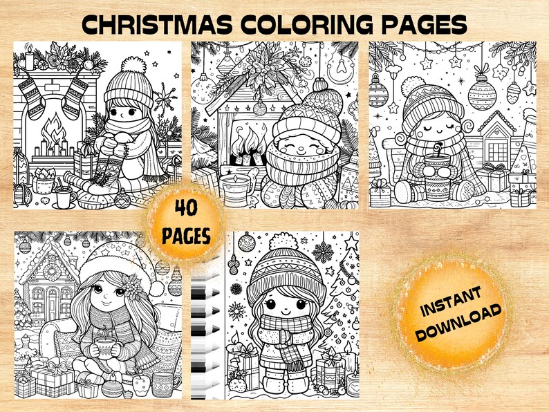 Xmas Times Coloring Pages/ Cozy and Comfy Christmas Coloring Pages for ...