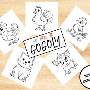 20 Farm Animals Coloring Pages for Kids/ Bold and Easy Animal Coloring ...