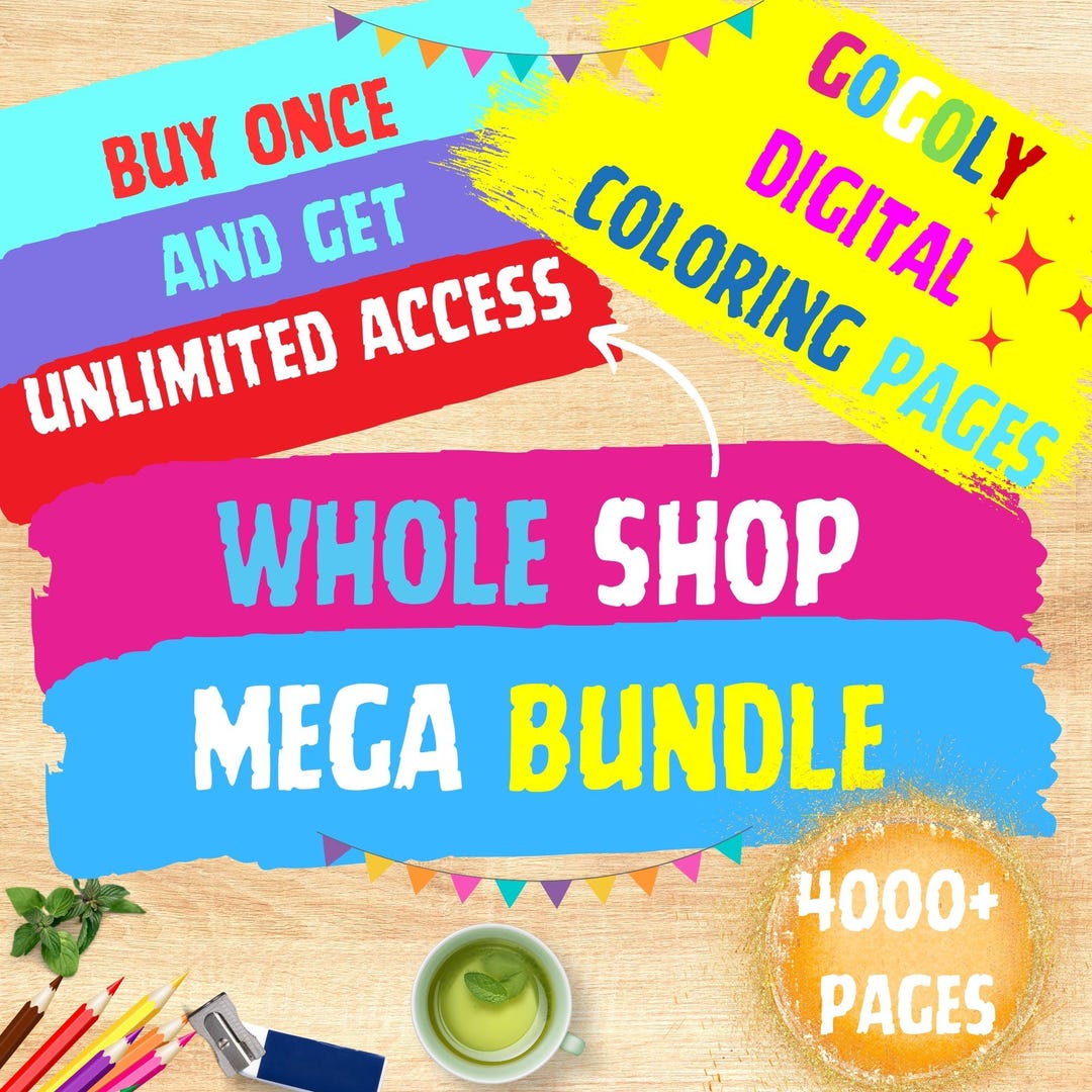 Coloring Pages Bundle, 4000+ Printable Pages for Adults and Kids ...