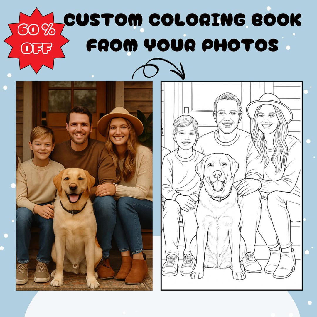 Custom Coloring Book Pages, Personalised Photo to Coloring Page ...