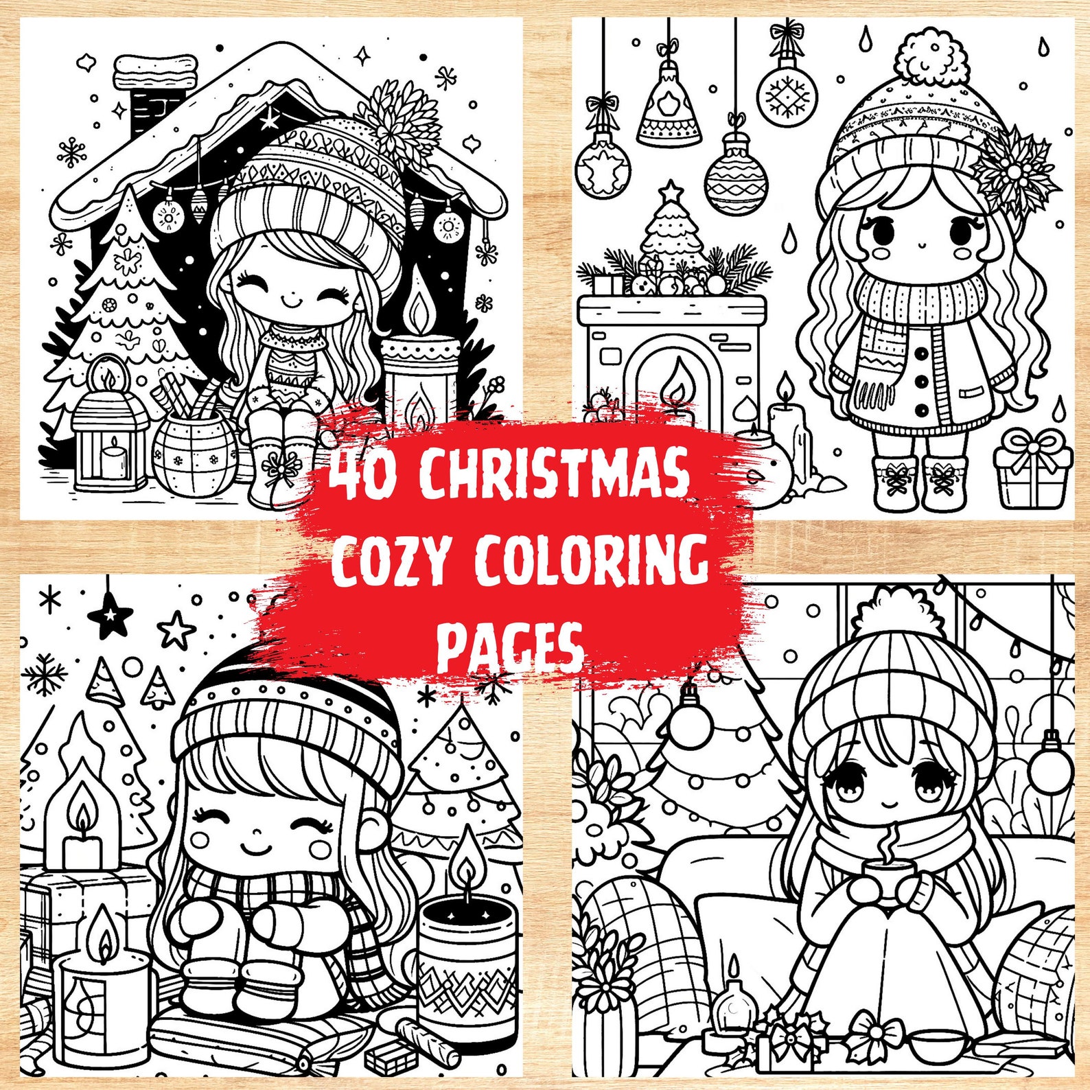 Xmas Times Coloring Pages/ Cozy and Comfy Christmas Coloring Pages for ...