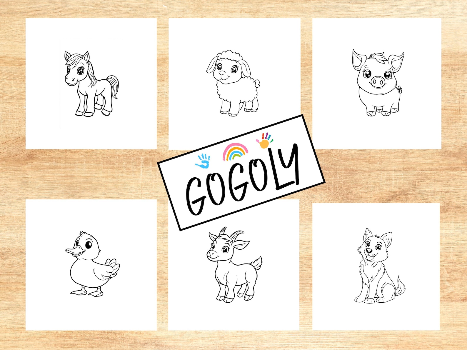 20 Farm Animals Coloring Pages for Kids/ Bold and Easy Animal Coloring ...