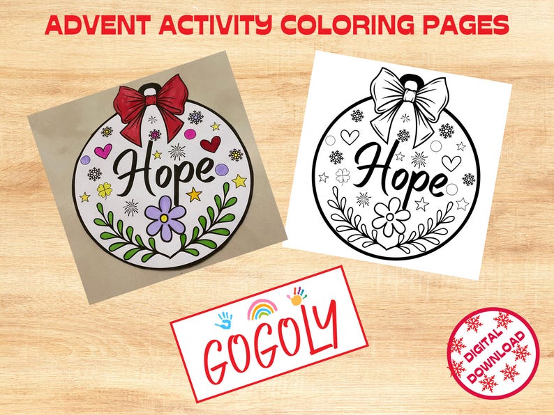 Advent Activity Coloring Pages for Kids and Adults/ Advent Love - Peace ...