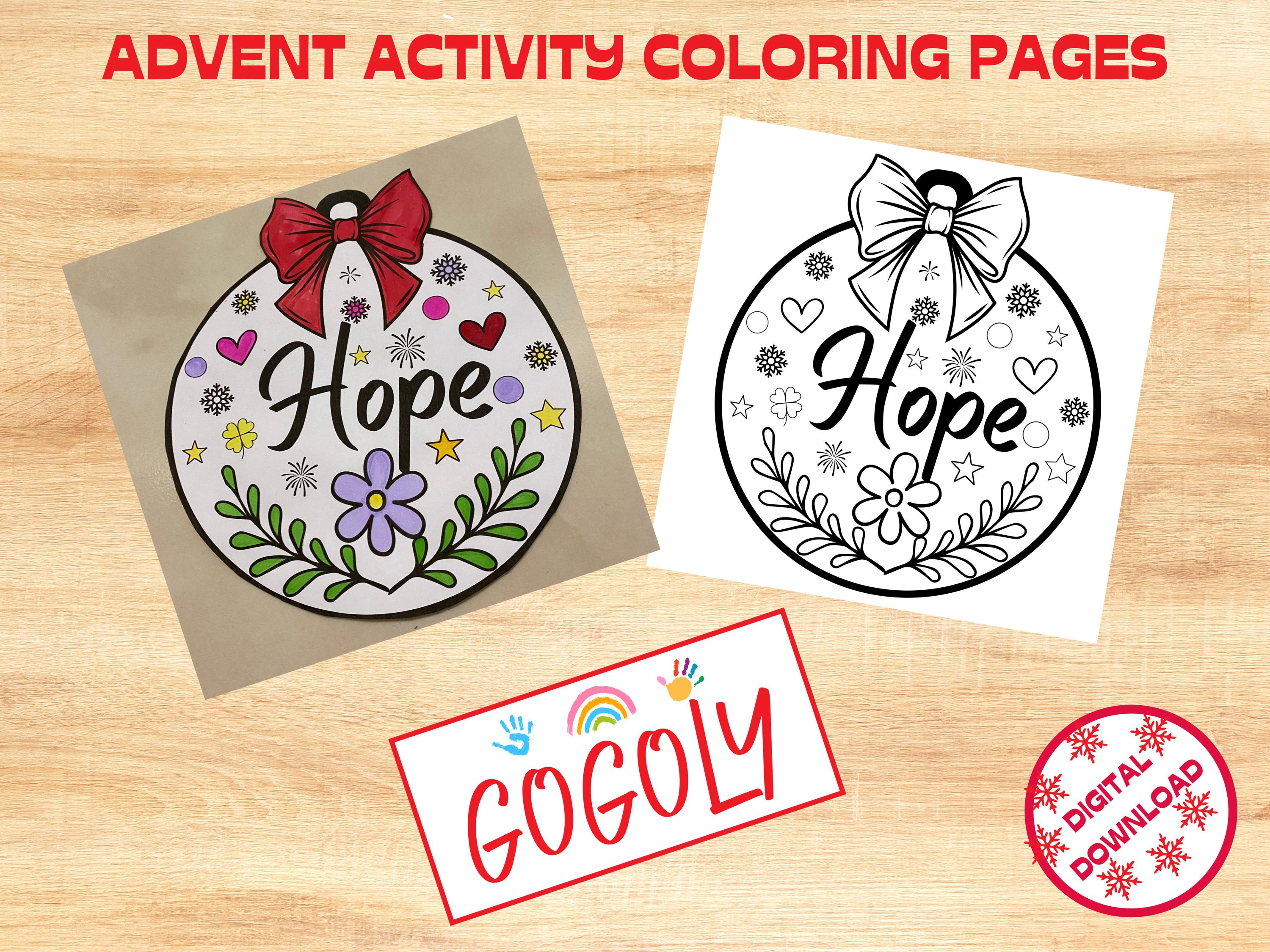 Advent Activity Coloring Pages for Kids and Adults/ Advent Love - Peace ...