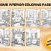 Home Interior Coloring Pages for Adults/ Grayscale Home Interior ...