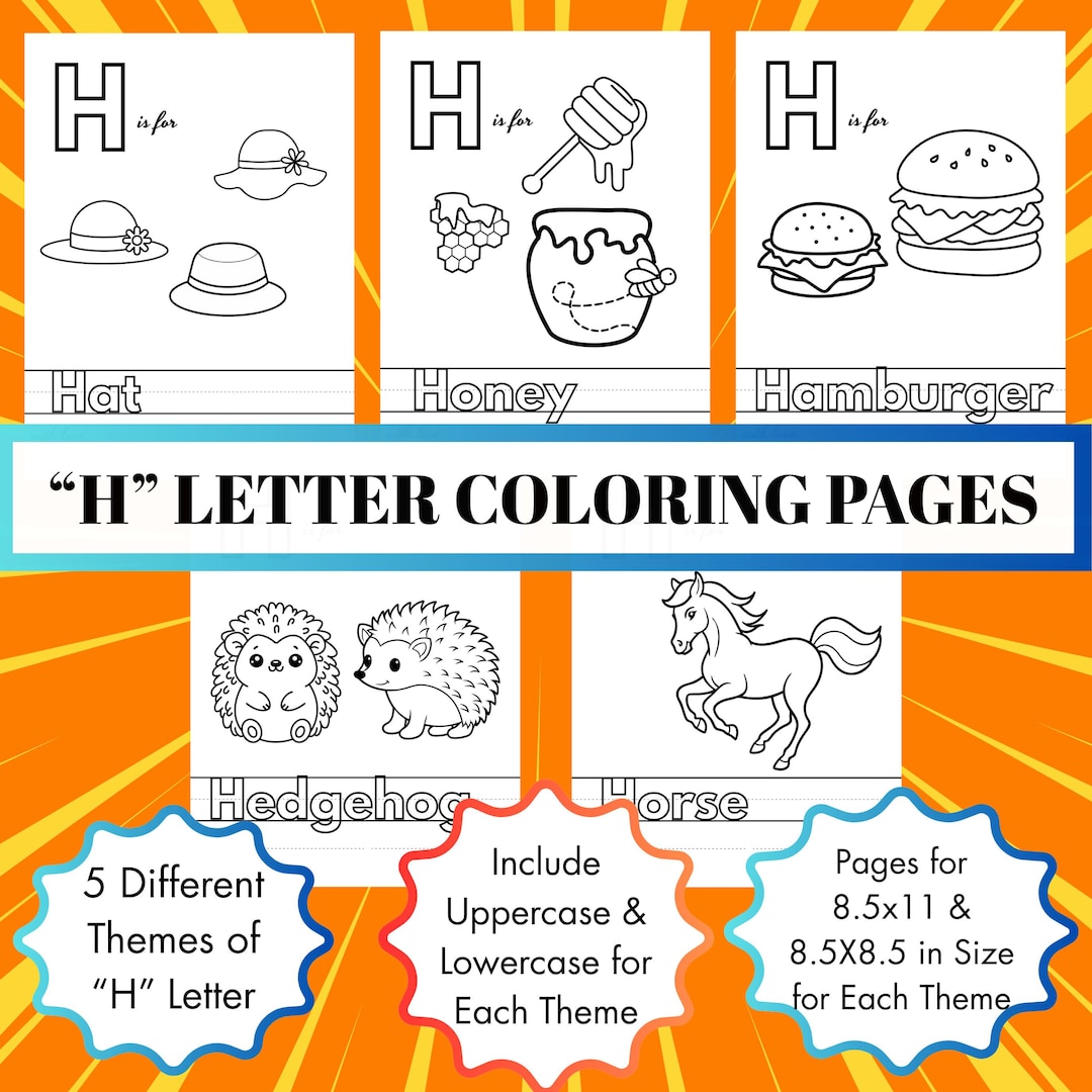 H is for Hat Preschool Worksheet, Letter H Tracing and Coloring ...