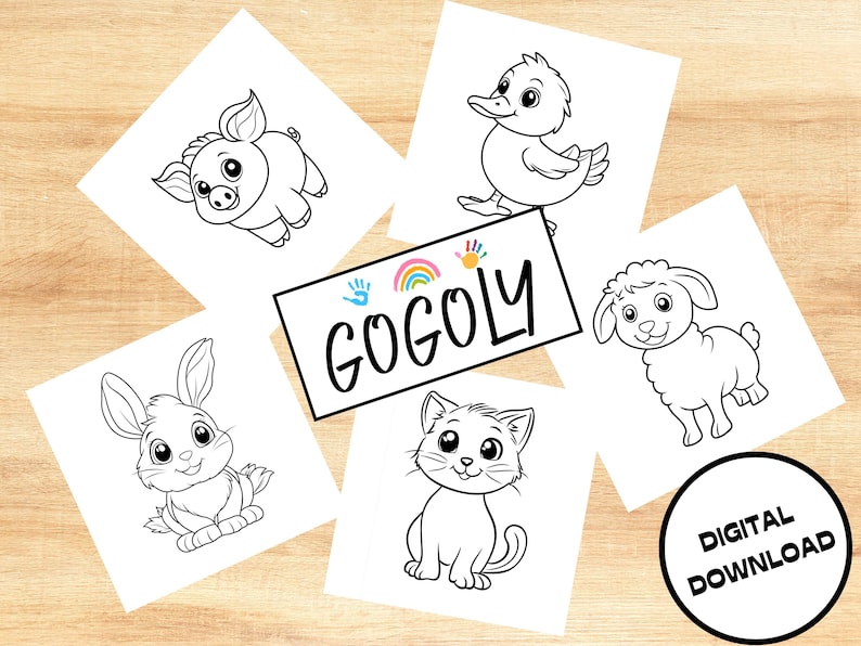 40 Farm Animals Coloring Pages for Kids/ Bold and Easy Coloring Pages ...