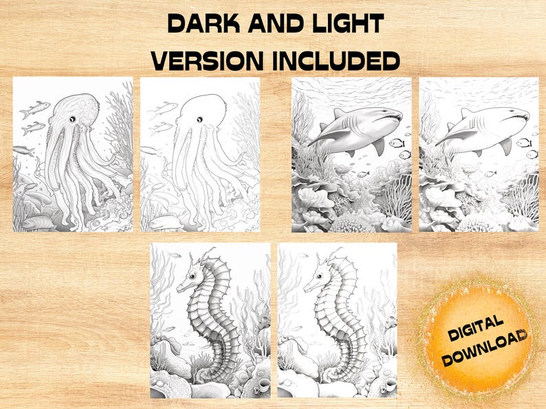 Sea Creature Coloring Pages/ Enchanted Underwater Coloring Book for ...