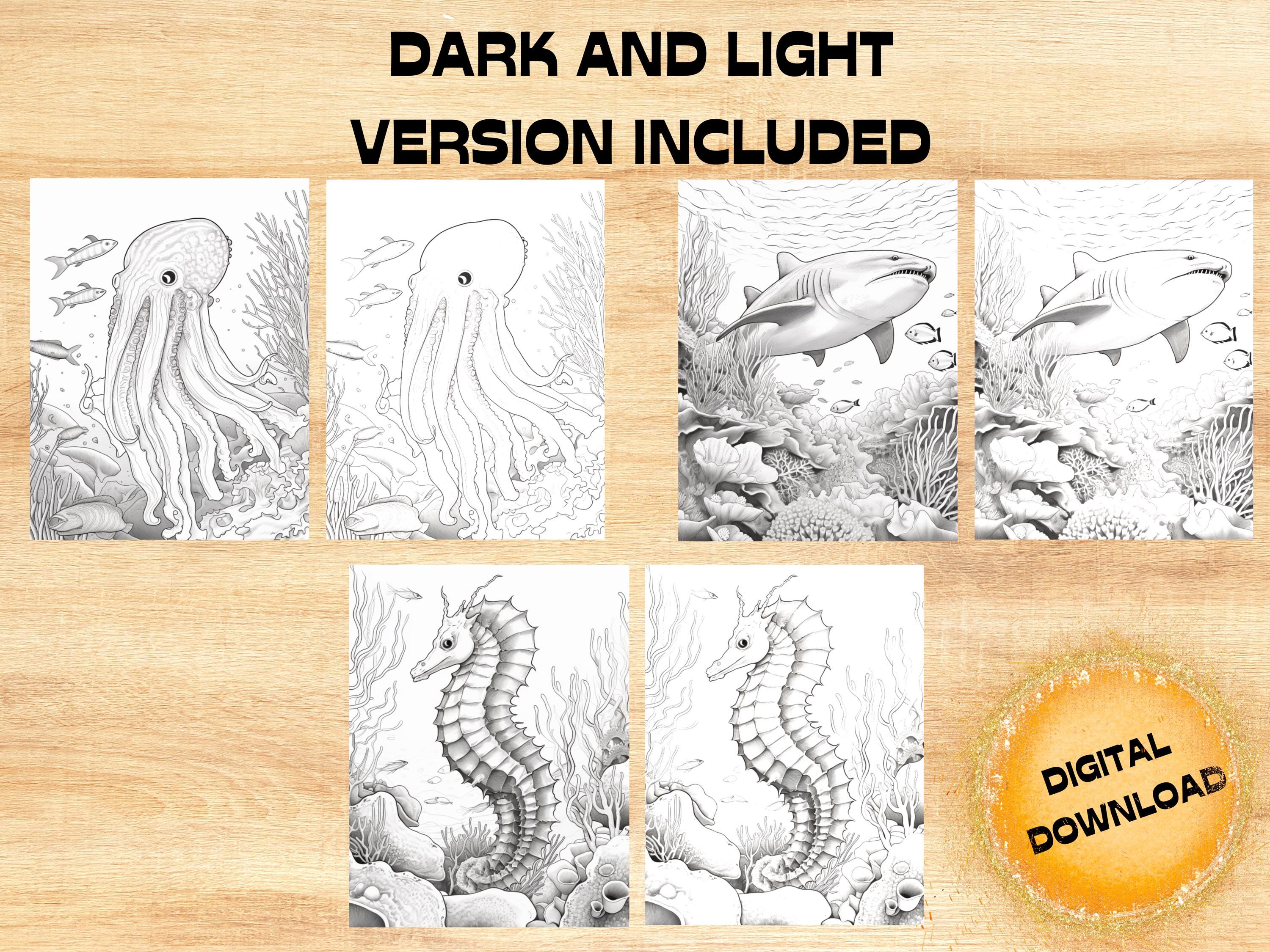 Sea Creature Coloring Pages/ Enchanted Underwater Coloring Book for ...