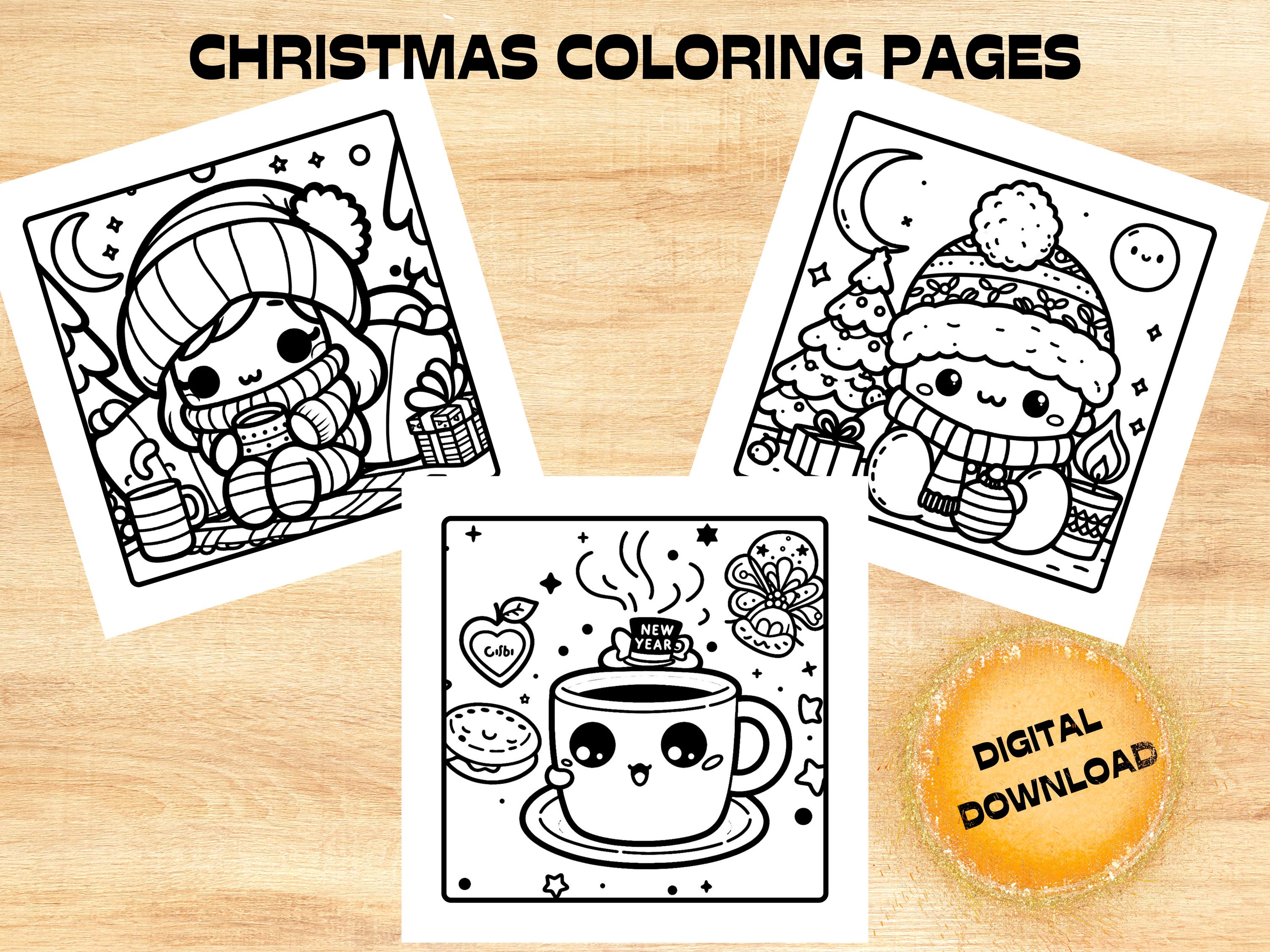Christmas Coloring Pages/ Cute and Cozy Holiday Coloring Book ...