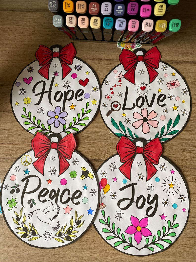 Advent Activity Coloring Pages for Kids and Adults/ Advent Love - Peace ...