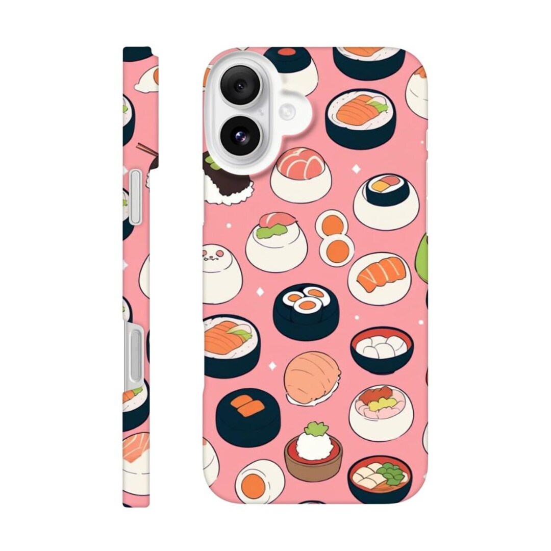 Pink Animated Japanese Food Phone Case for iPhone 15/14/13/12, Samsung ...