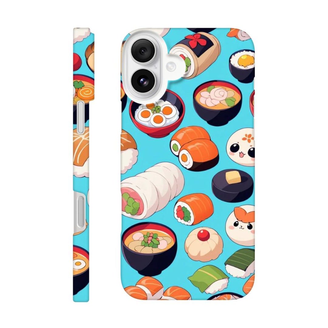 Blue Animated Japanese Food Phone Case for iPhone 15/14/13/12, Samsung ...