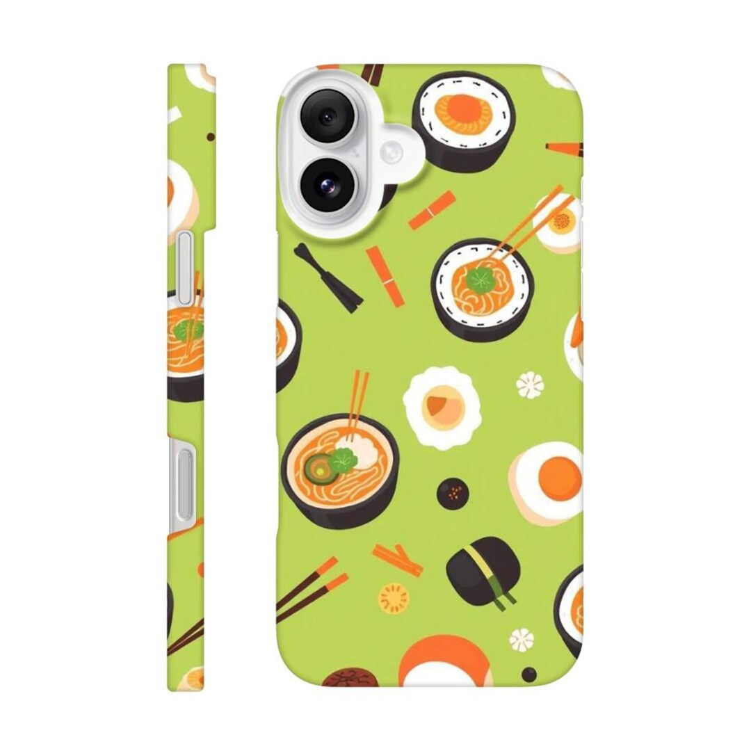Green Animated Japanese Food Phone Case for iPhone 15/14/13/12, Samsung ...