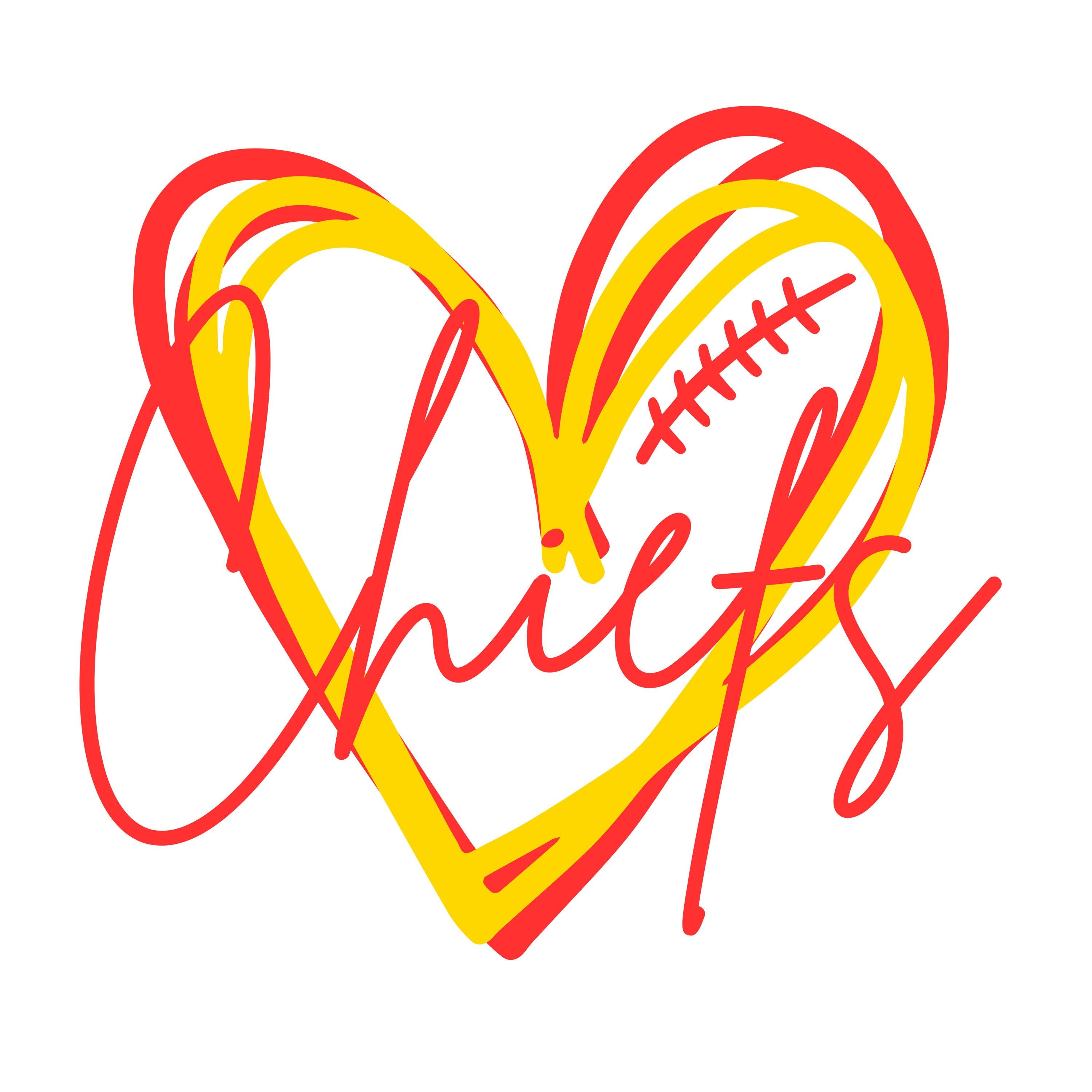 Chiefs Football Heart PNG DOWNLOAD ONLY - Etsy