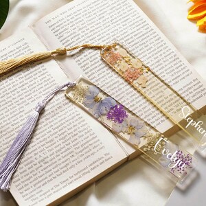 Pressed Flower Bookmark for Girls,custom Resin Bookmark,personalized ...