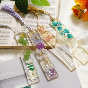 Pressed Flower Bookmark for Girls,custom Resin Bookmark,personalized ...