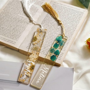 Pressed Flower Bookmark for Girls,custom Resin Bookmark,personalized ...