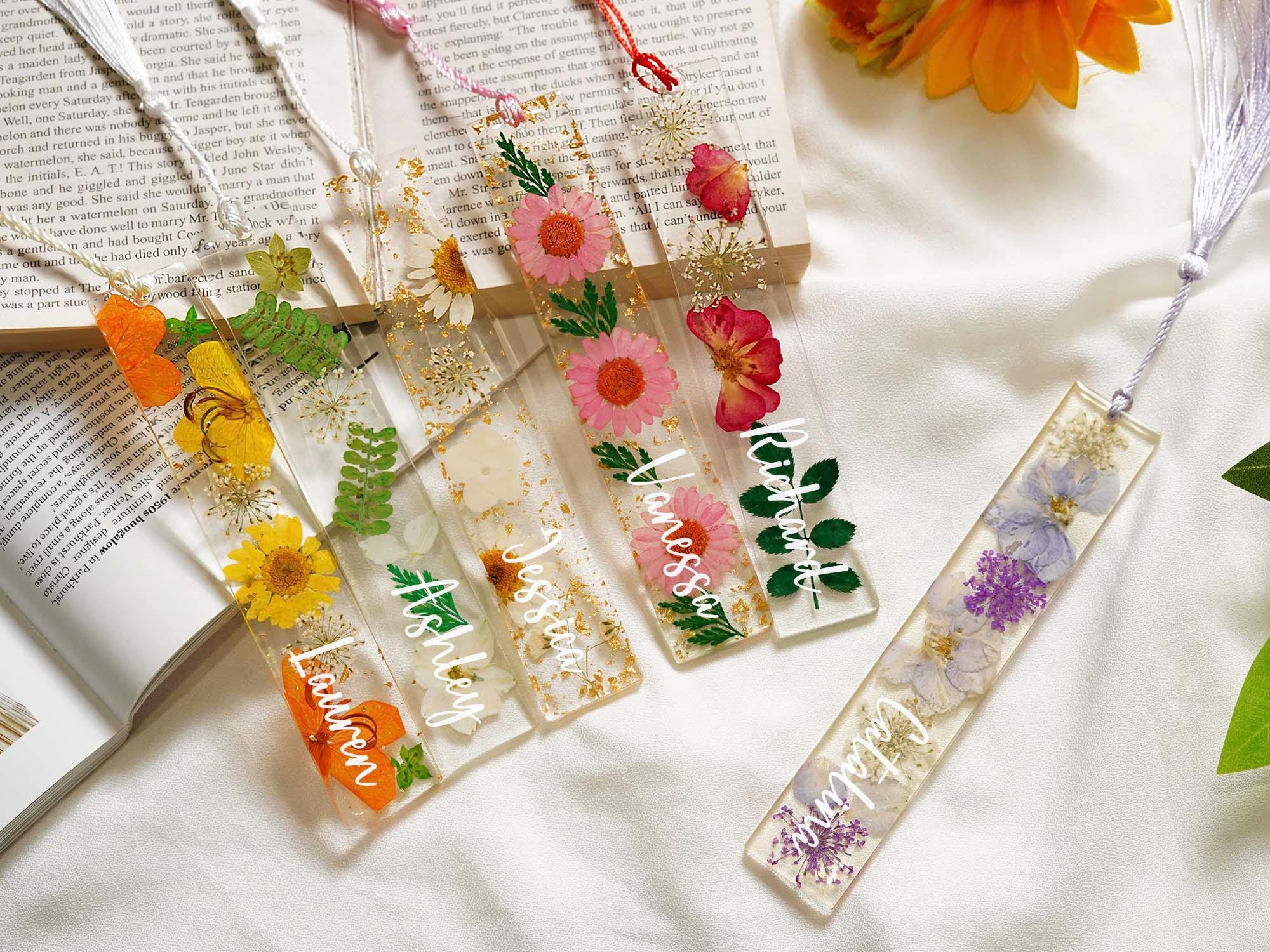 Pressed Flower Bookmark for Girls,custom Resin Bookmark,personalized ...