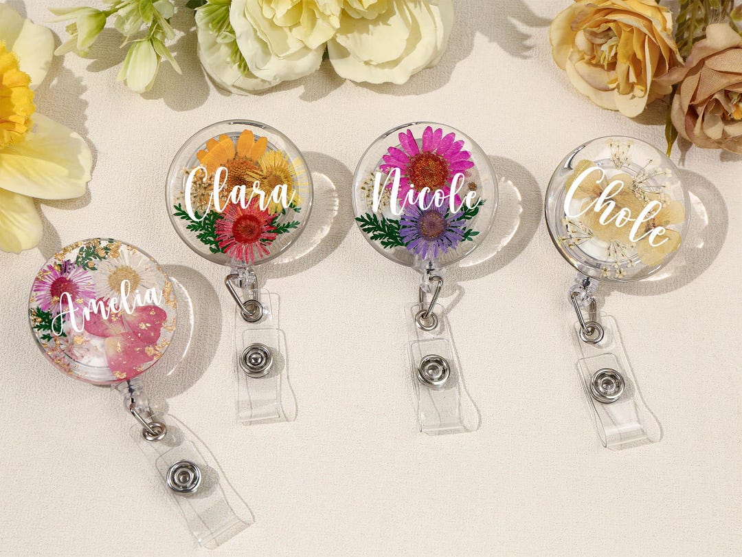 Custom Reels Badge Reel,real Flower Badge Reel,resin Reel Gift for ...