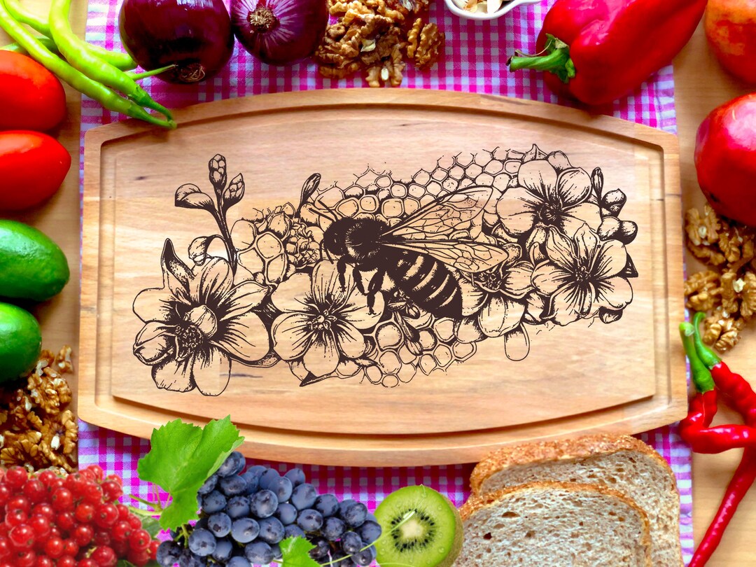 Honey Bee Cutting Board,charcuterie Board Custom Engraved Cheese Board ...