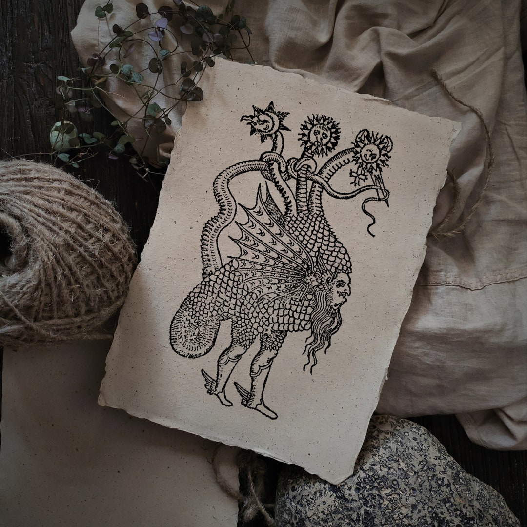 Alchemy Creature | Old Medieval Illustration, Mystical Art Print ...