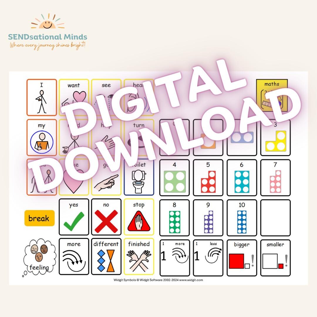 Printable AAC Communication Board Maths Number Shapes - Etsy