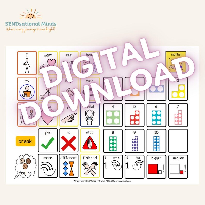 Printable AAC Communication Board Maths Number Shapes - Etsy