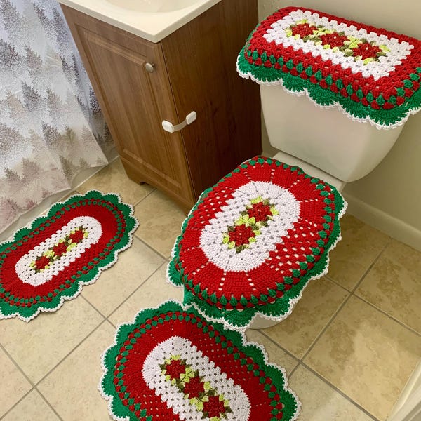 Crochet Bathroom Set - Etsy