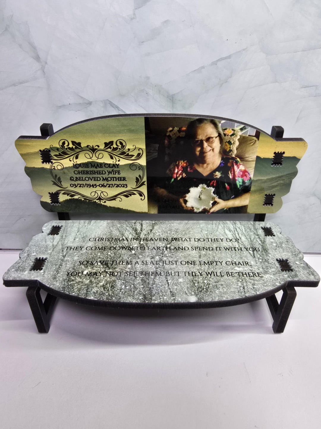Holiday Edition Table Top Memorial Bench - Etsy