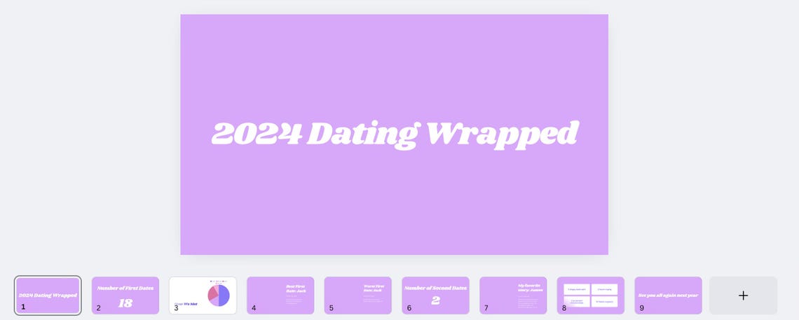 2024 Dating Wrapped Powerpoint Template -- Spotify Wrapped for Dating ...