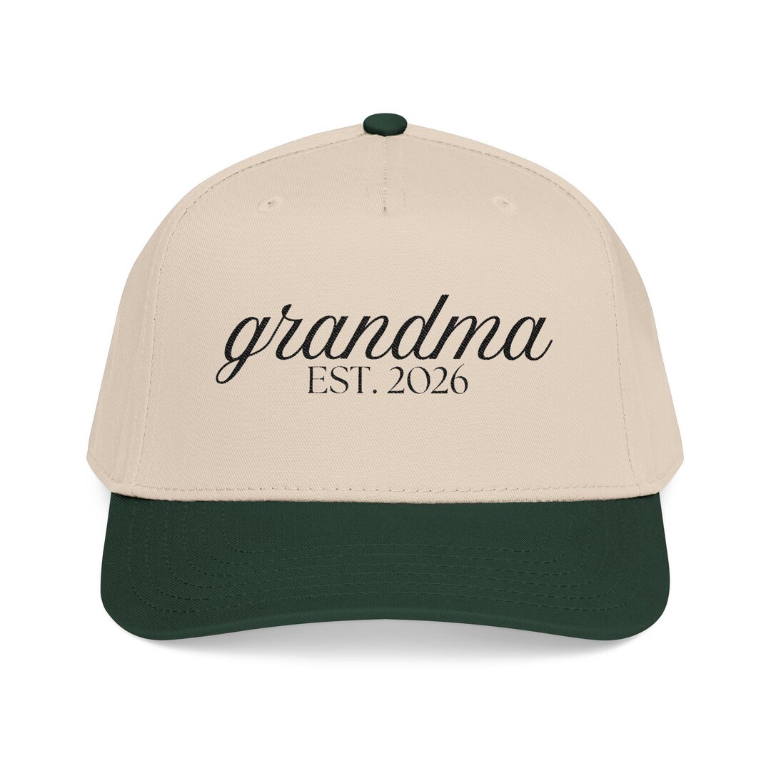 Grandma Established 2026 Mid Profile Baseball Cap | Vintage Color Block ...