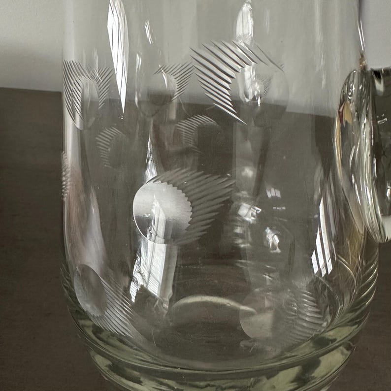 MCM Atomic Hand Blown Glass Pitcher • Bar Ware • Clear Atomic Comet ...